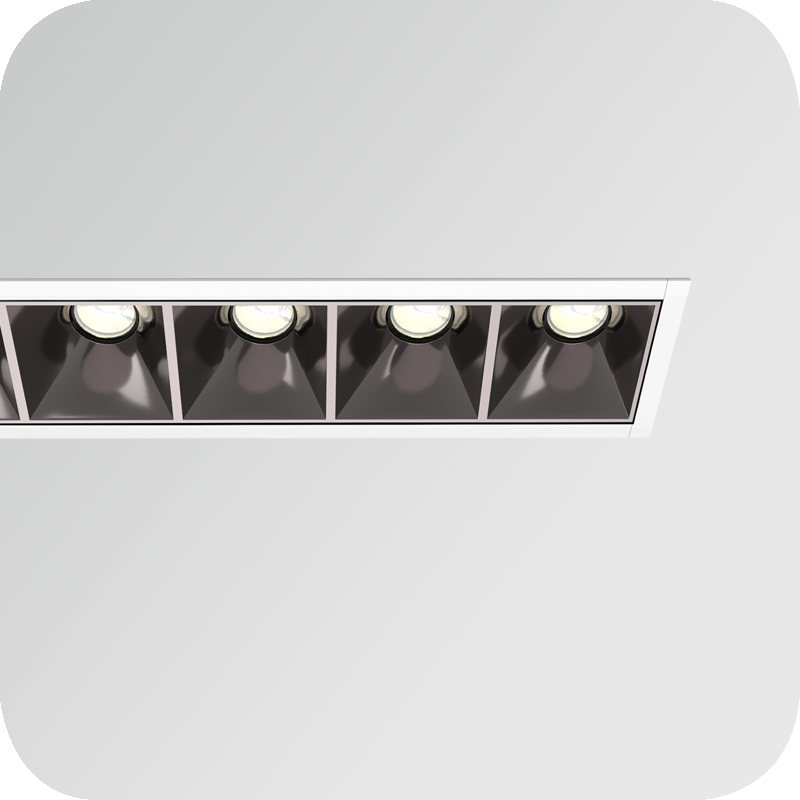 Billet Indoor by Bold | Symmetrical Baffles Deep Recessed with Trim